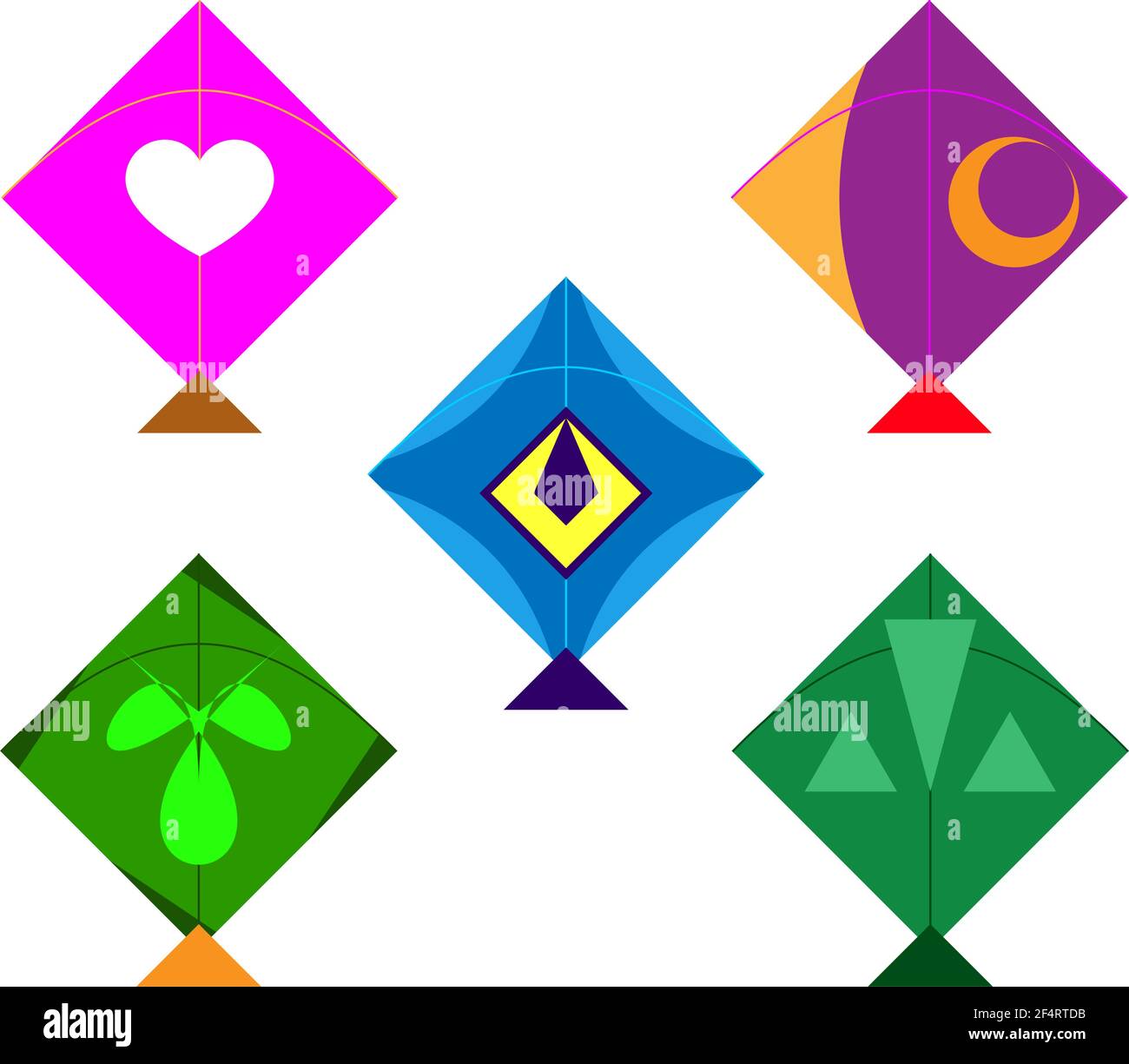 Kite Design Collection Vector Art Illustration Stock Vector Image & Art ...