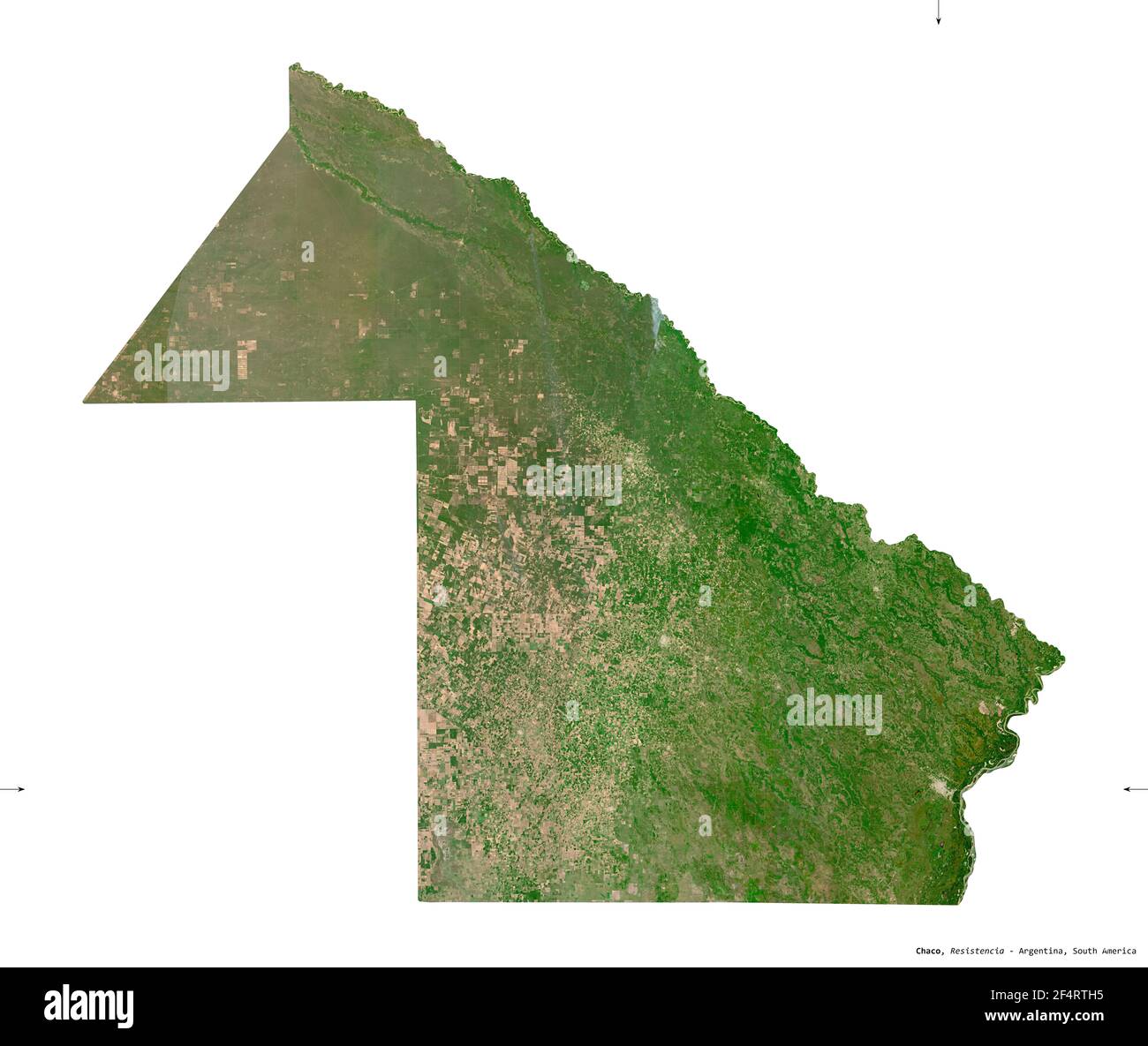 Chaco, province of Argentina. Sentinel-2 satellite imagery. Shape ...