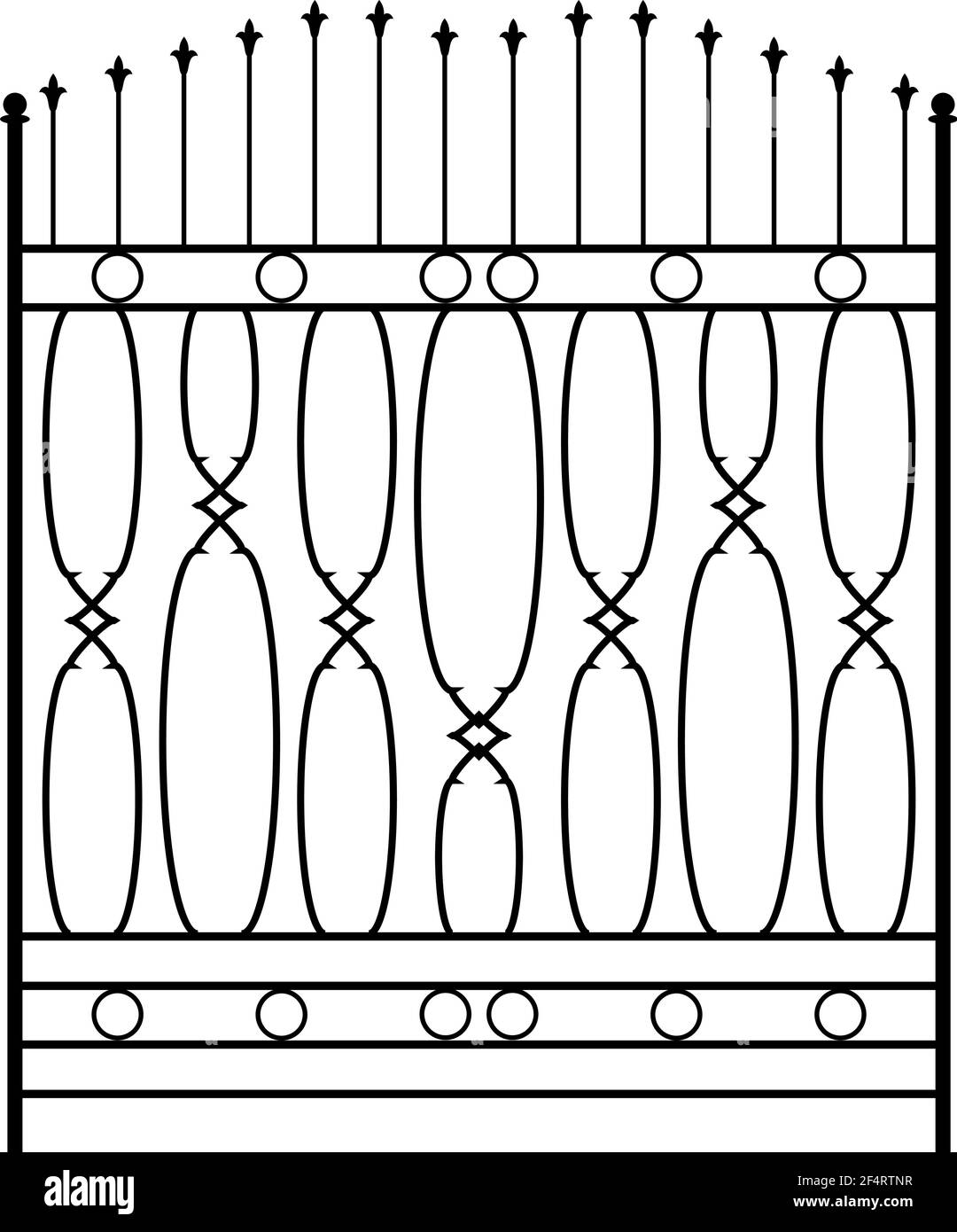 Wrought Iron Gate, Ornamental Design Vector Illustration Stock Vector ...