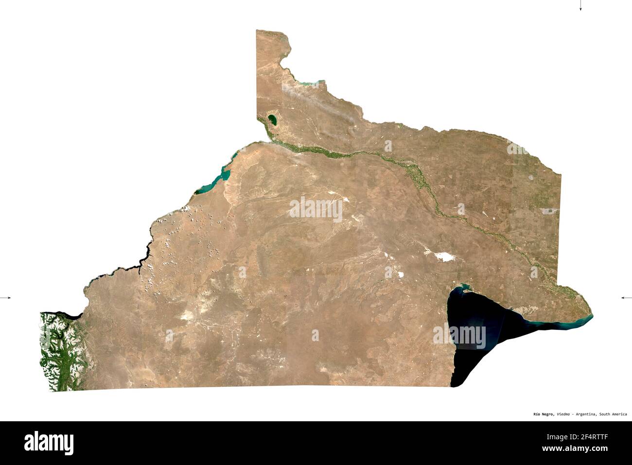 Rio Negro, province of Argentina. Sentinel-2 satellite imagery. Shape ...