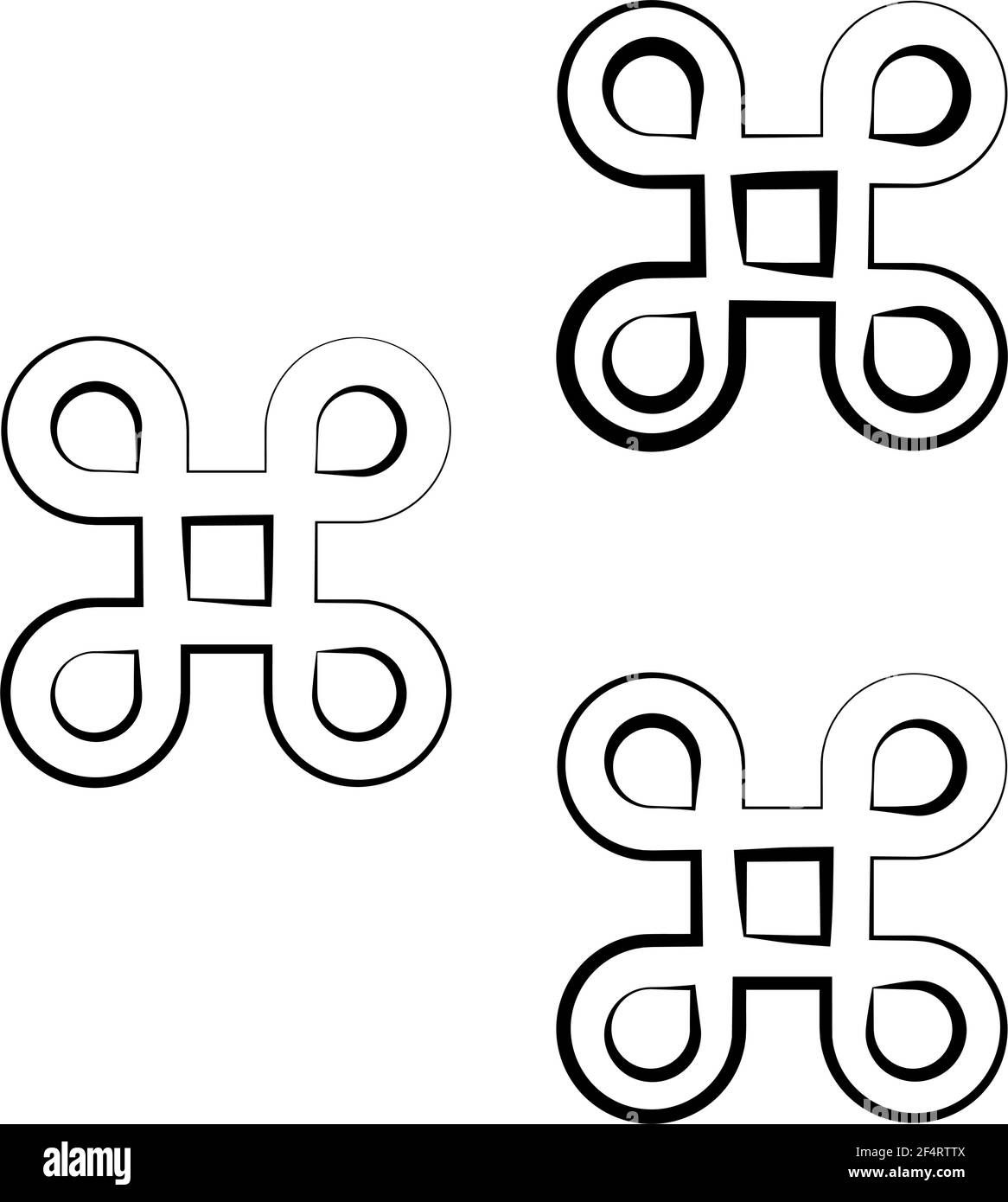 Looped Square Icon Calligraphic Vector Art Illustration Stock Vector ...