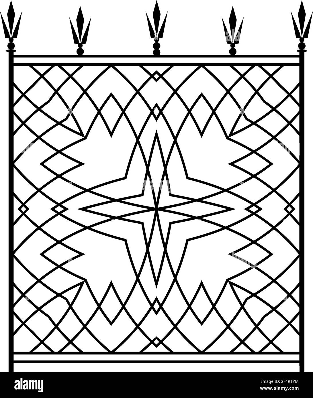 Wrought Iron Gate, Ornamental Design Vector Illustration Stock Vector ...