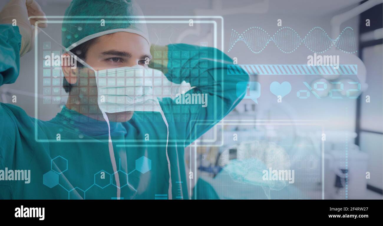 Digital interface with medical data processing against male surgeon ...