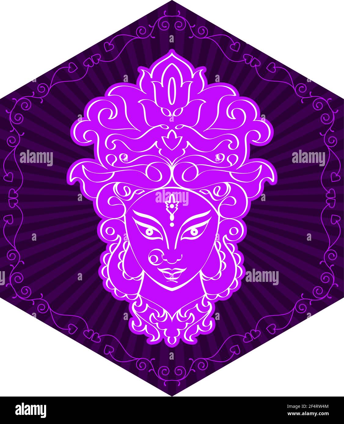 Durga Goddess Of Power, Divine Mother Of The Universe Design Vector Art ...