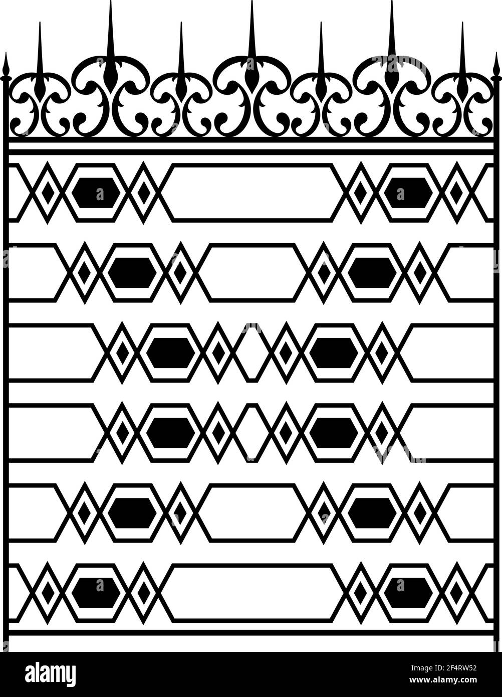 Decorative white wrought iron gate Stock Vector Images - Alamy