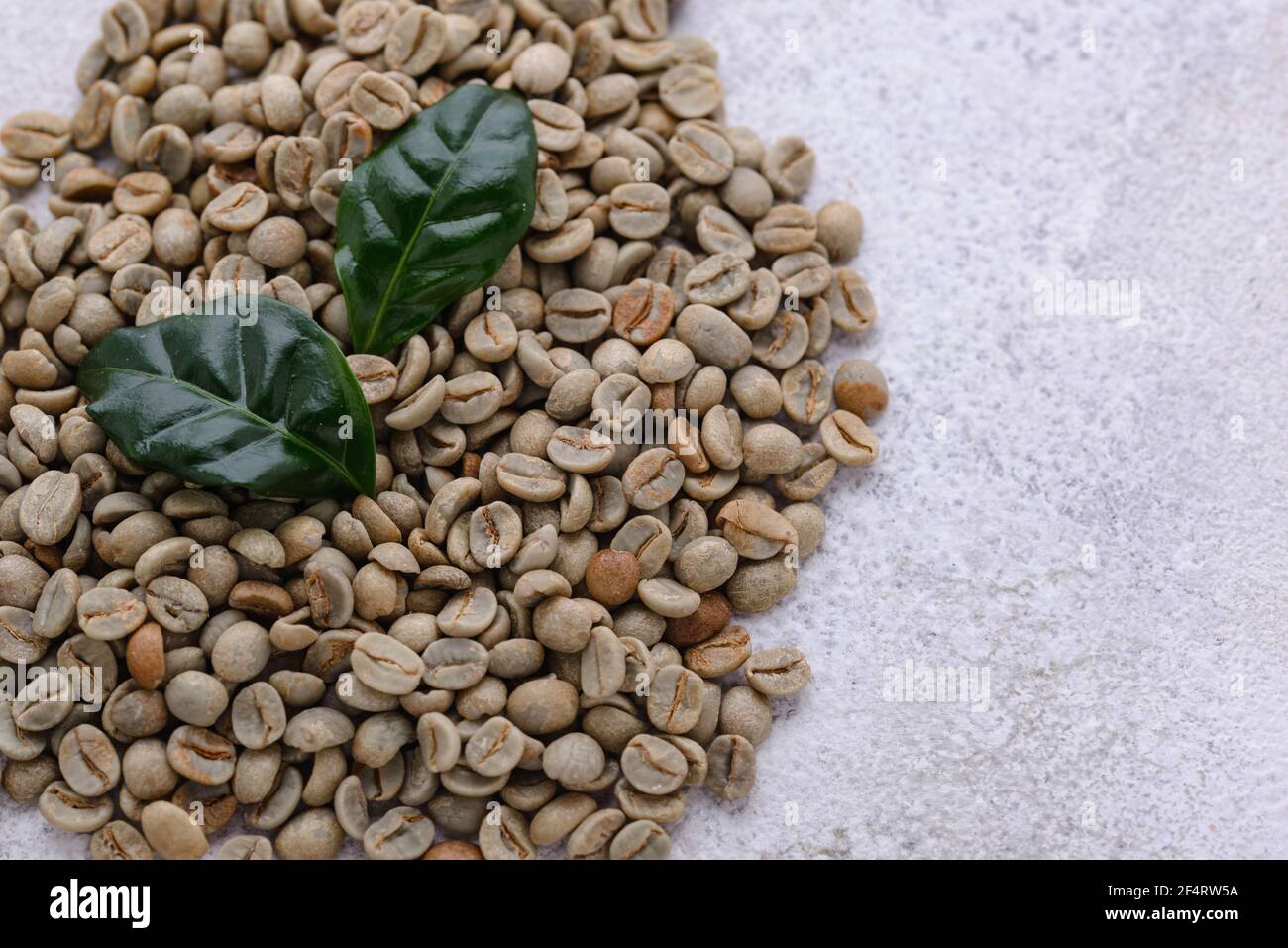 Fresh organic green coffee beans Stock Photo - Alamy