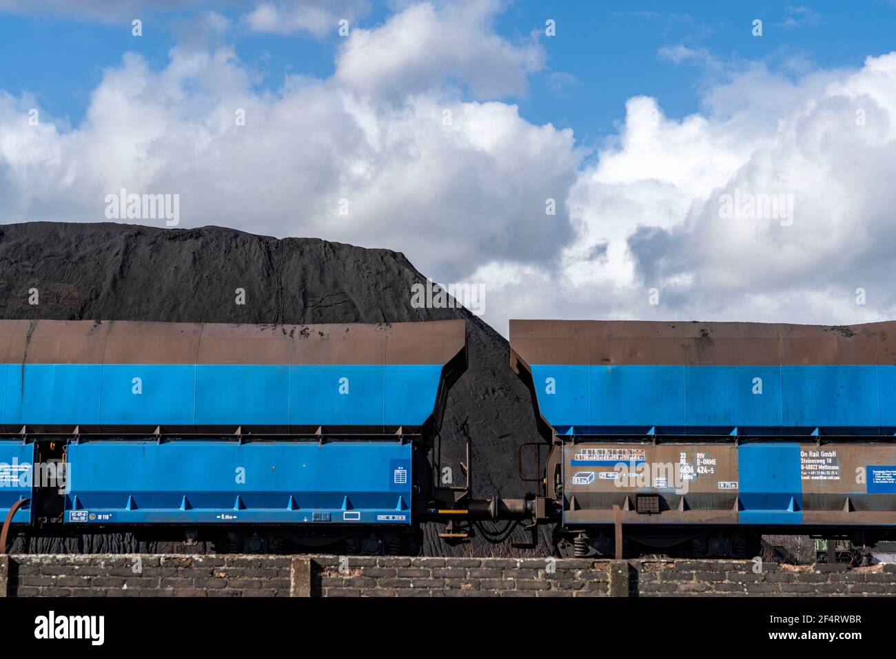 Coal storage, goods train, of the Prosper coking plant, operated by the ...