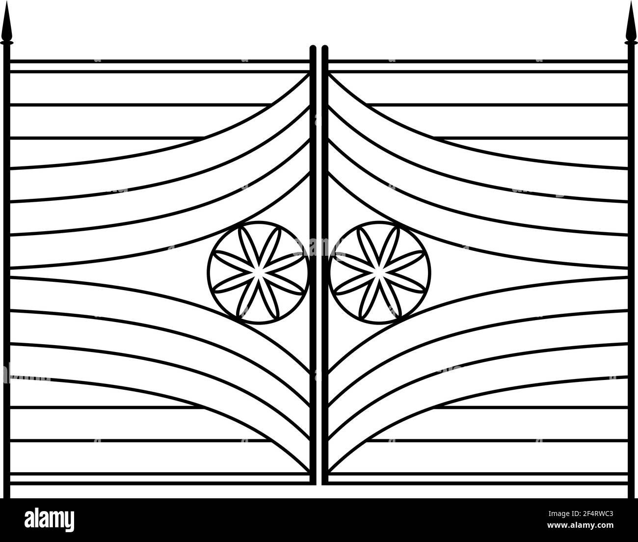 Wrought Iron Gate, Ornamental Design Vector Illustration Stock Vector ...