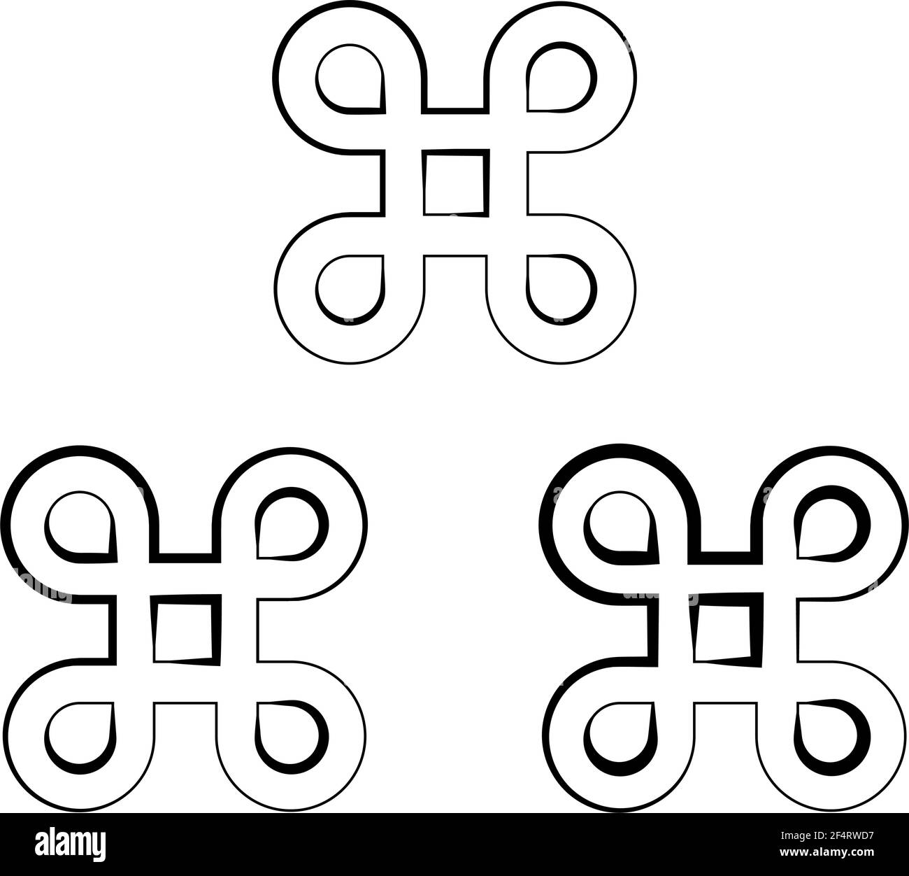 Looped Square Icon Calligraphic Vector Art Illustration Stock Vector ...