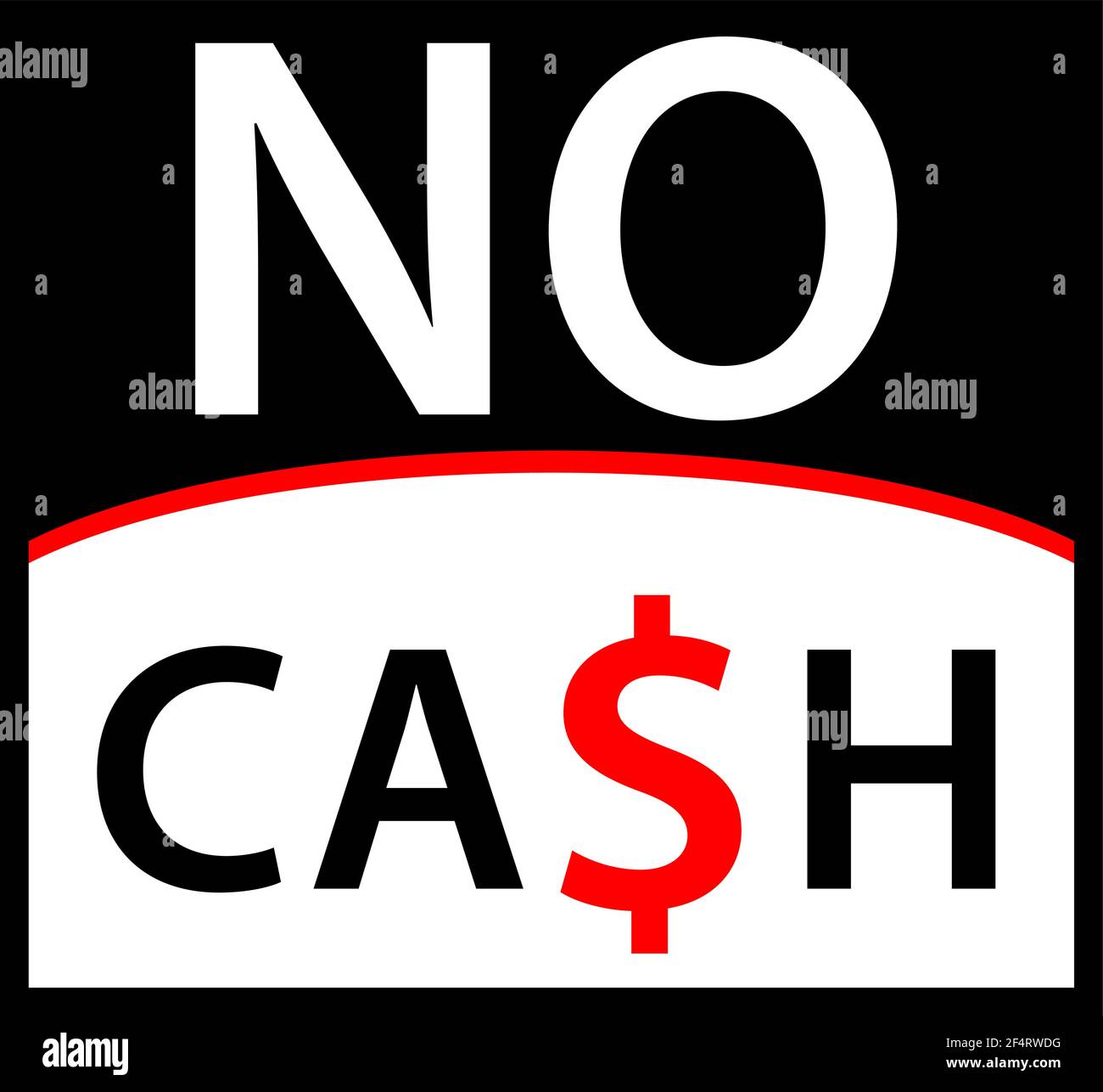 No Cash Dollar Label Vector Illustration Stock Vector Image & Art - Alamy