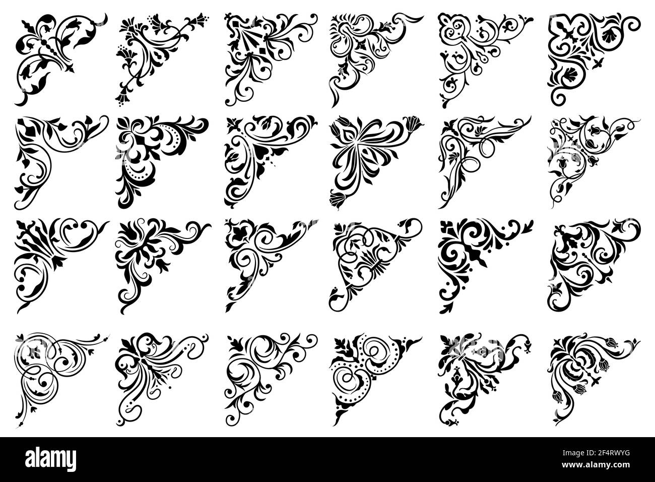 Calligraphy Flower Borders