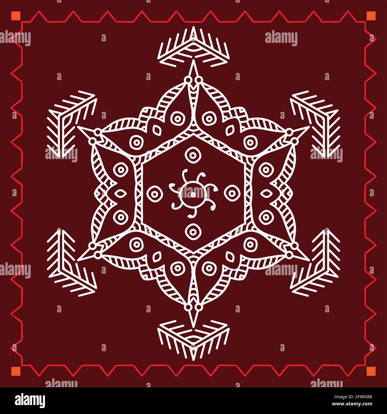 Folk, Tribal Design, Motif, Wall Painting Vector Art Illustration Stock ...