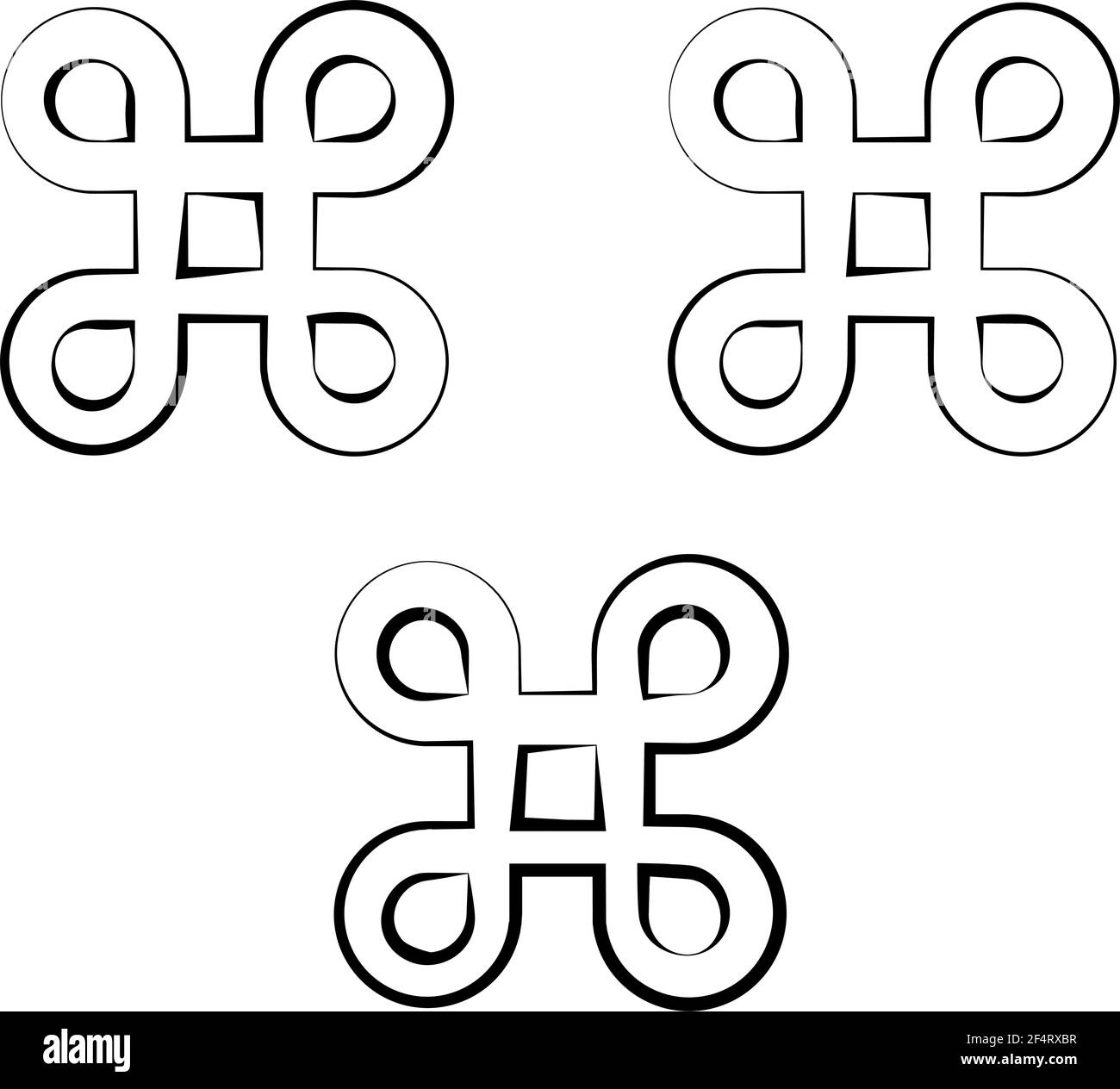 Looped Square Icon Calligraphic Vector Art Illustration Stock Vector ...