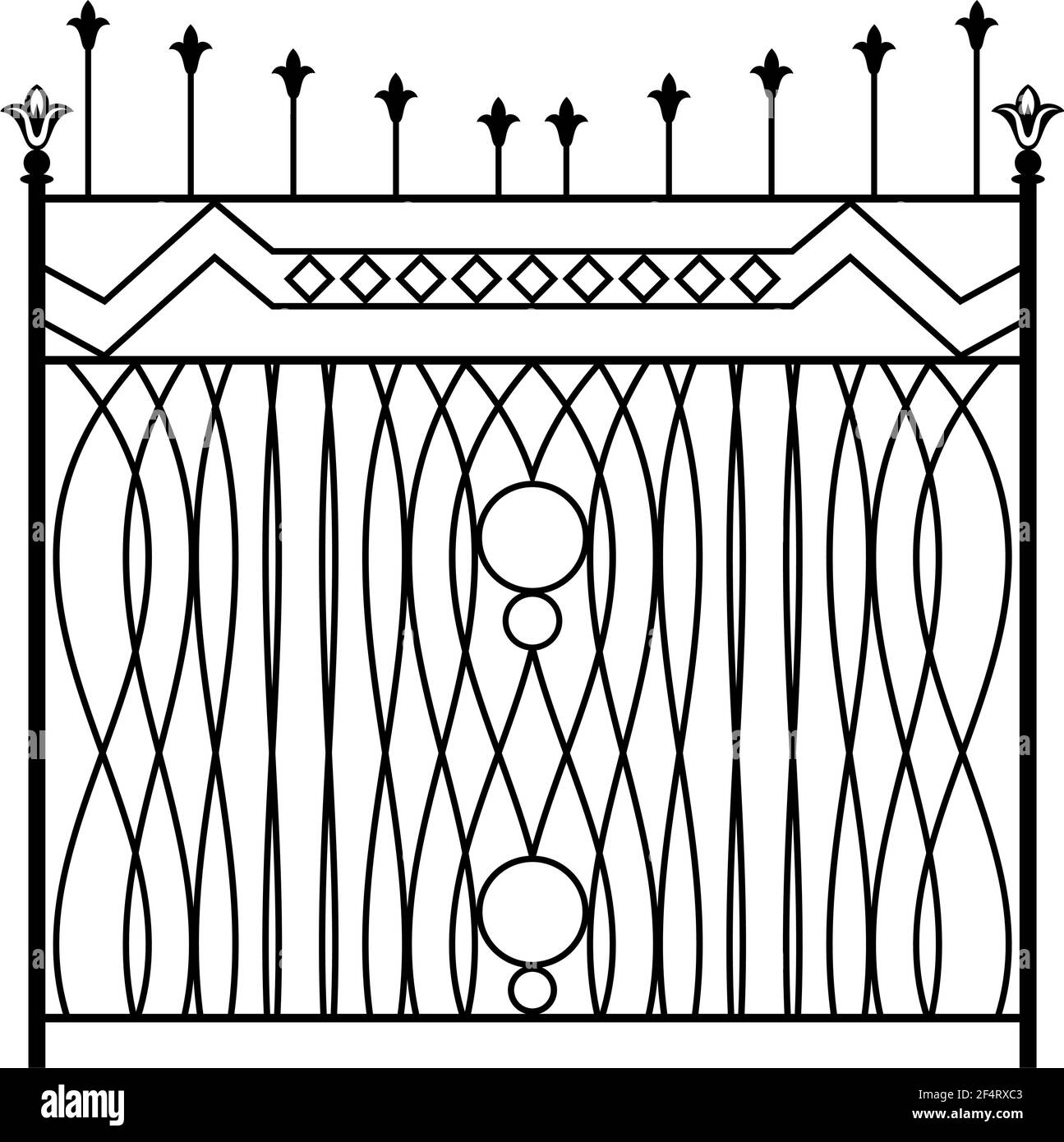 Wrought Iron Gate, Ornamental Design Vector Illustration Stock Vector ...