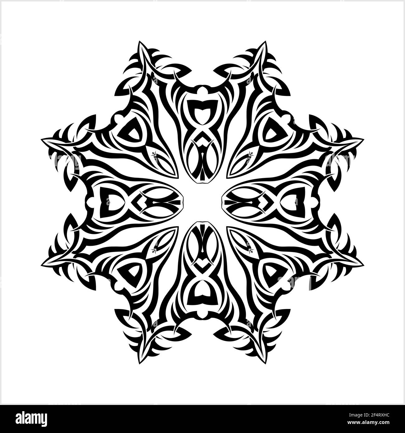 Tribal Tattoo Circular Design Vector Art Illustration Stock Vector ...