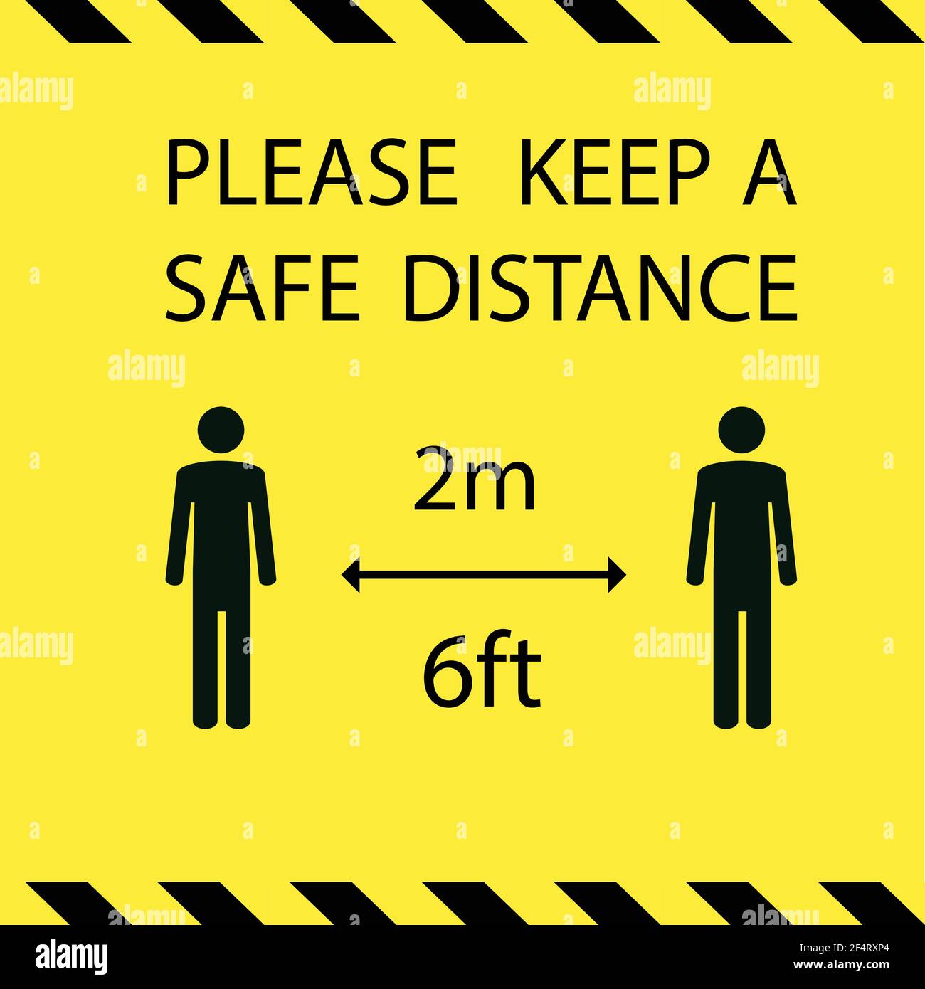 Keep safe distance infection spreading prevention information sign ...