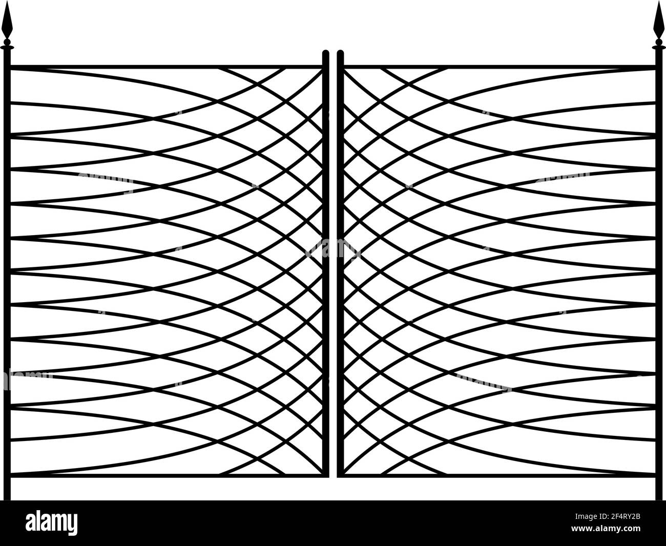 Wrought Iron Gate, Ornamental Design Vector Illustration Stock Vector ...