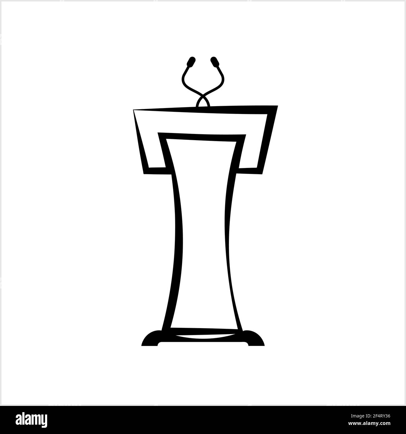 Podium Icon Dias Icon Tribune Icon Vector Art Illustration Stock