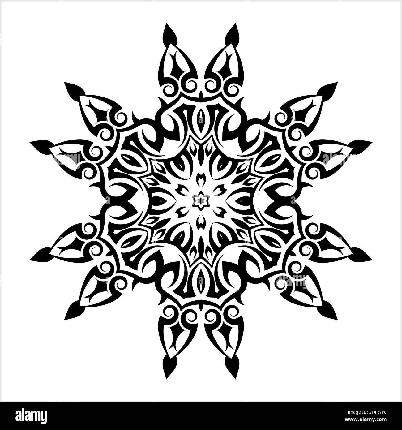 Tribal Tattoo Circular Design Vector Art Illustration Stock Vector ...