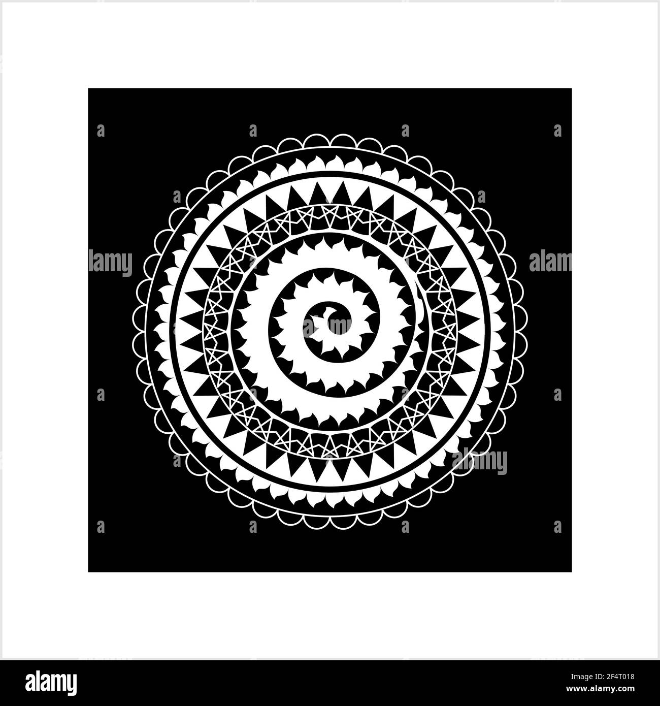 Tribal Tattoo Circular Design Vector Art Illustration Stock Vector ...