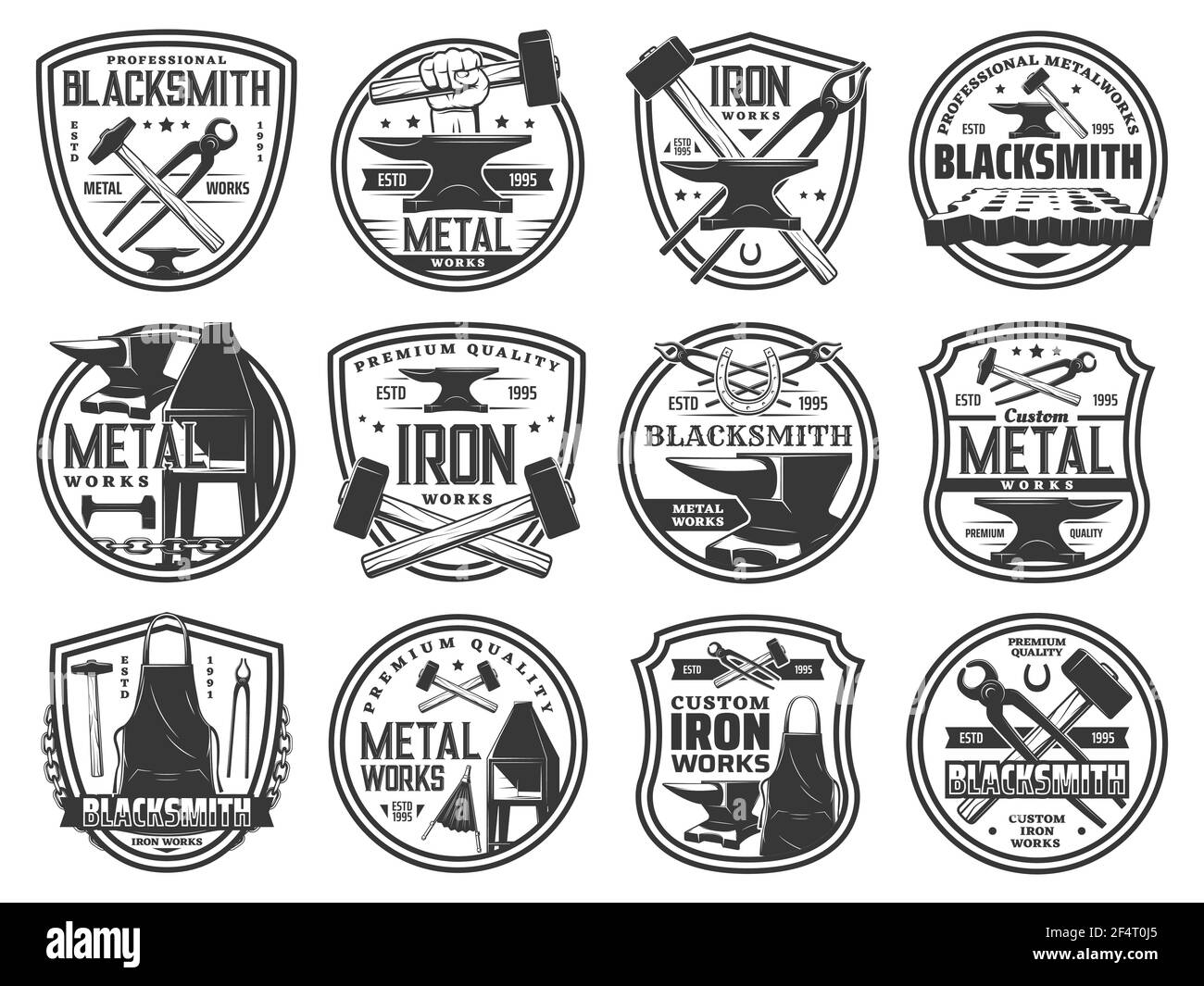 Steel Works Logo Logotype Of Metal Works Stock Vector By