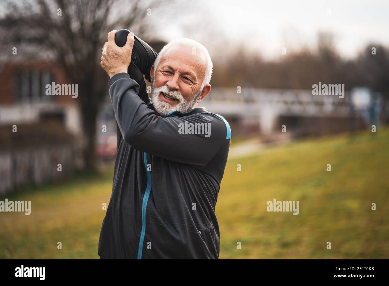 Active senior man is exercising. Healthy retirement lifestyle Stock ...