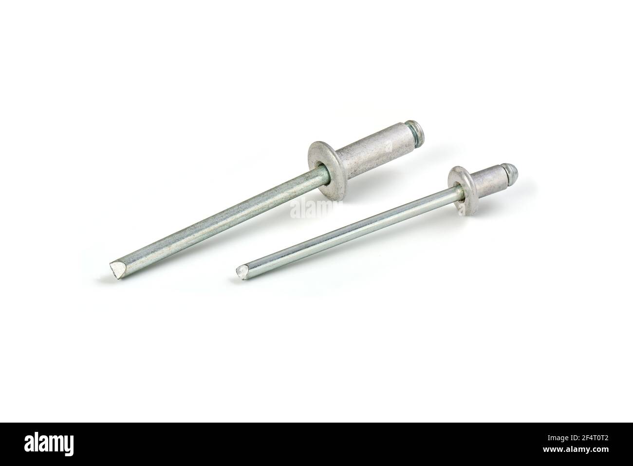 Aluminum rivets on a white background, cut out, photo stacking Stock ...