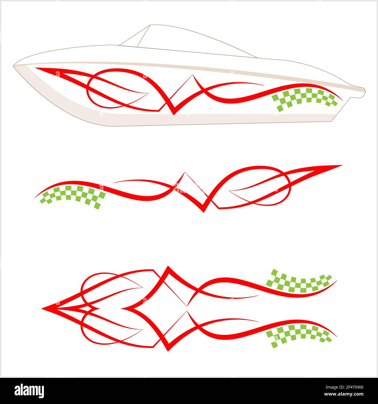 Boat Graphics, Stripe : Vinyl Ready Design Vector Art Illustration ...