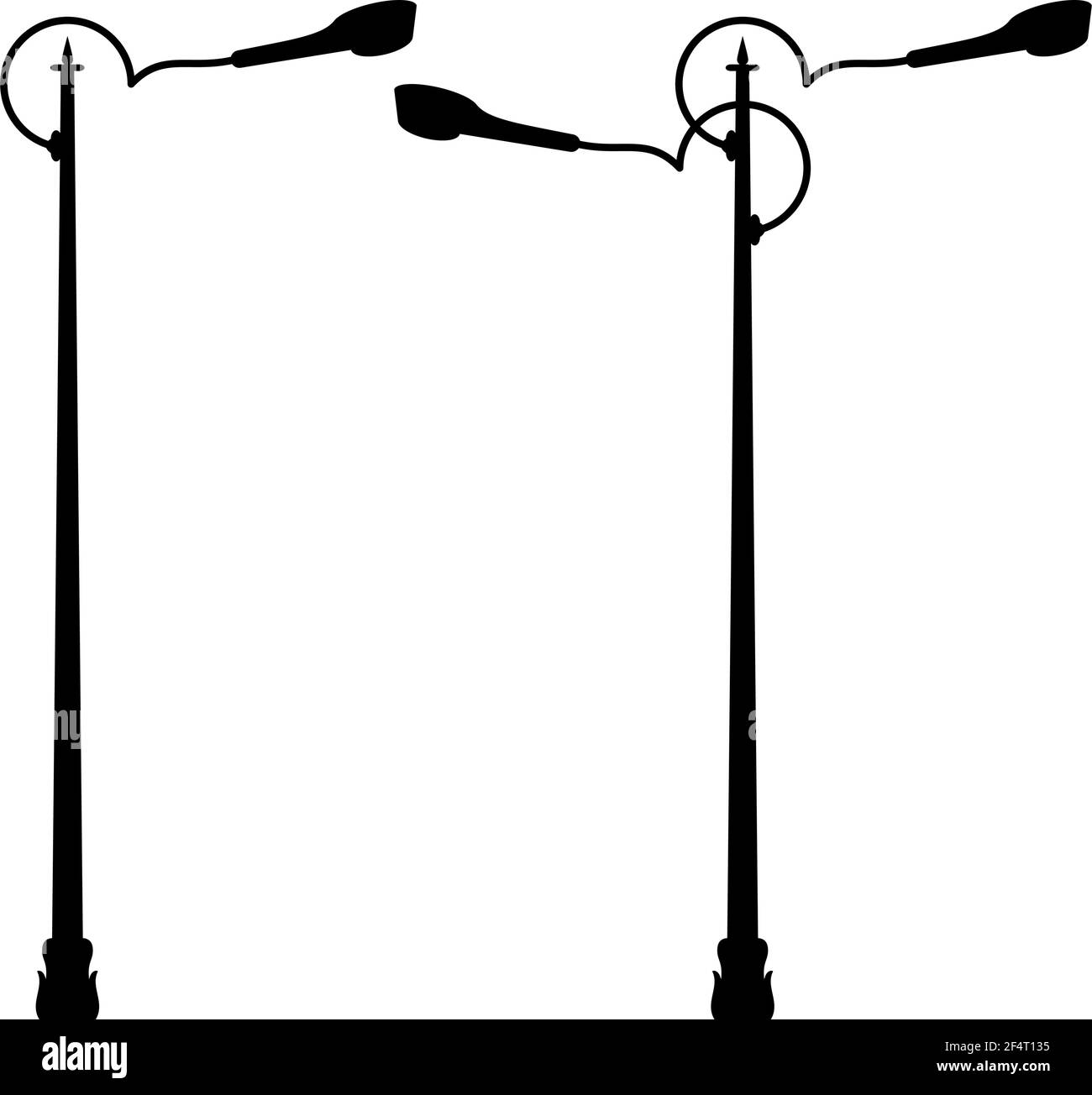 Street Light Icon, Silhouette Vector Illustration Stock Vector Image ...