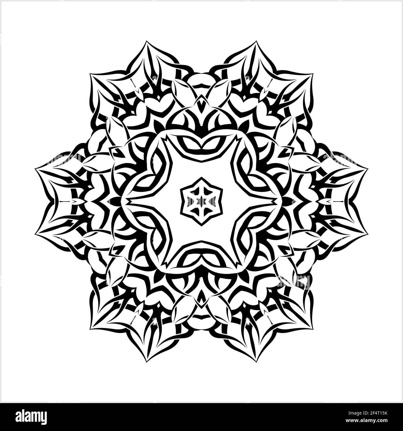 Tribal Tattoo Circular Design Vector Art Illustration Stock Vector ...