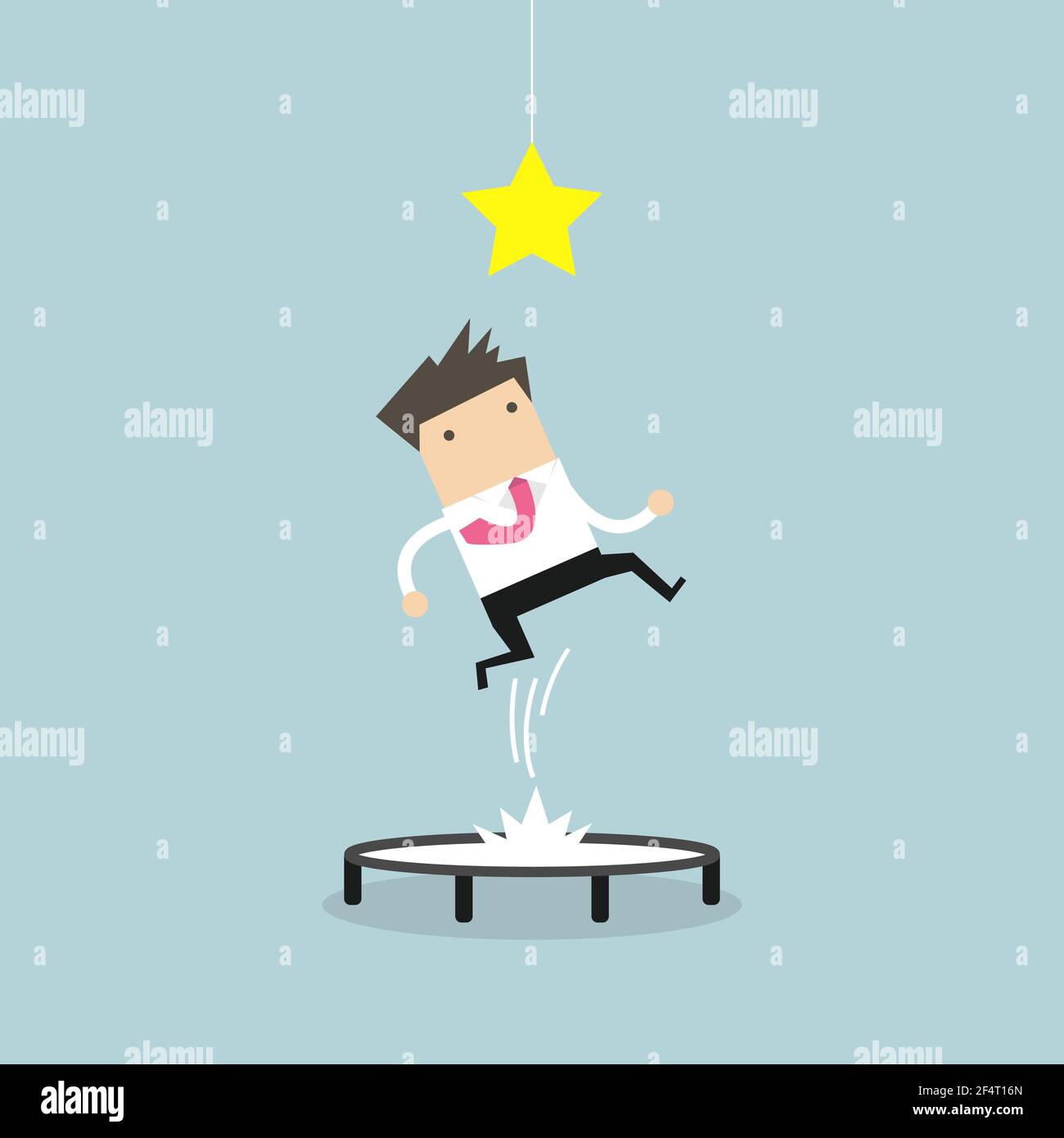 Businessman trying to catch the star by jumping on trampoline Stock ... Businessman trying to catch the star by jumping on trampoline Stock ...