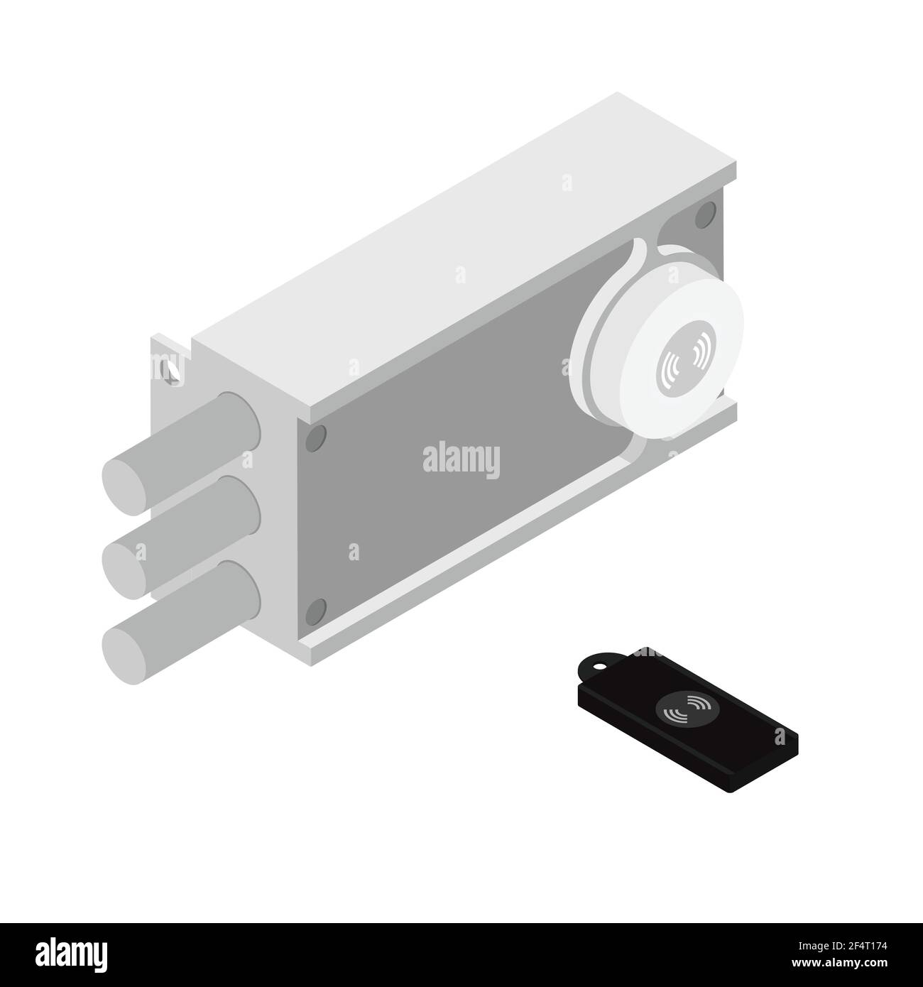 Smart lock key cylinder door lock and wireless key. Auto lock alarm ...