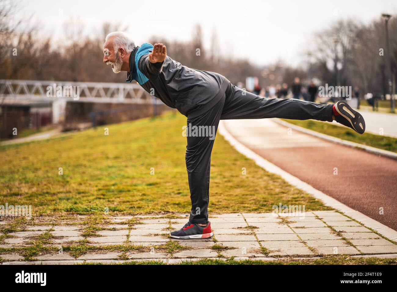 Active senior man is exercising. Healthy retirement lifestyle Stock ...