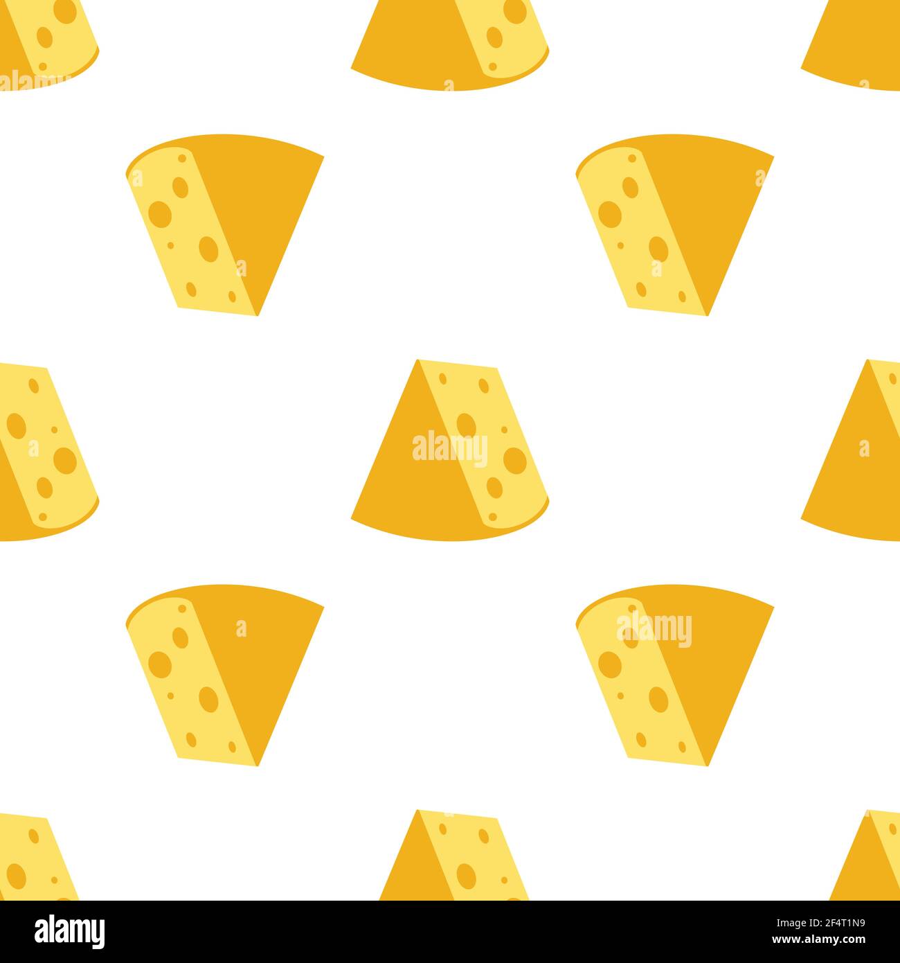 Cheese seamless pattern. Pieces of yellow cheese, isolated on a white ...