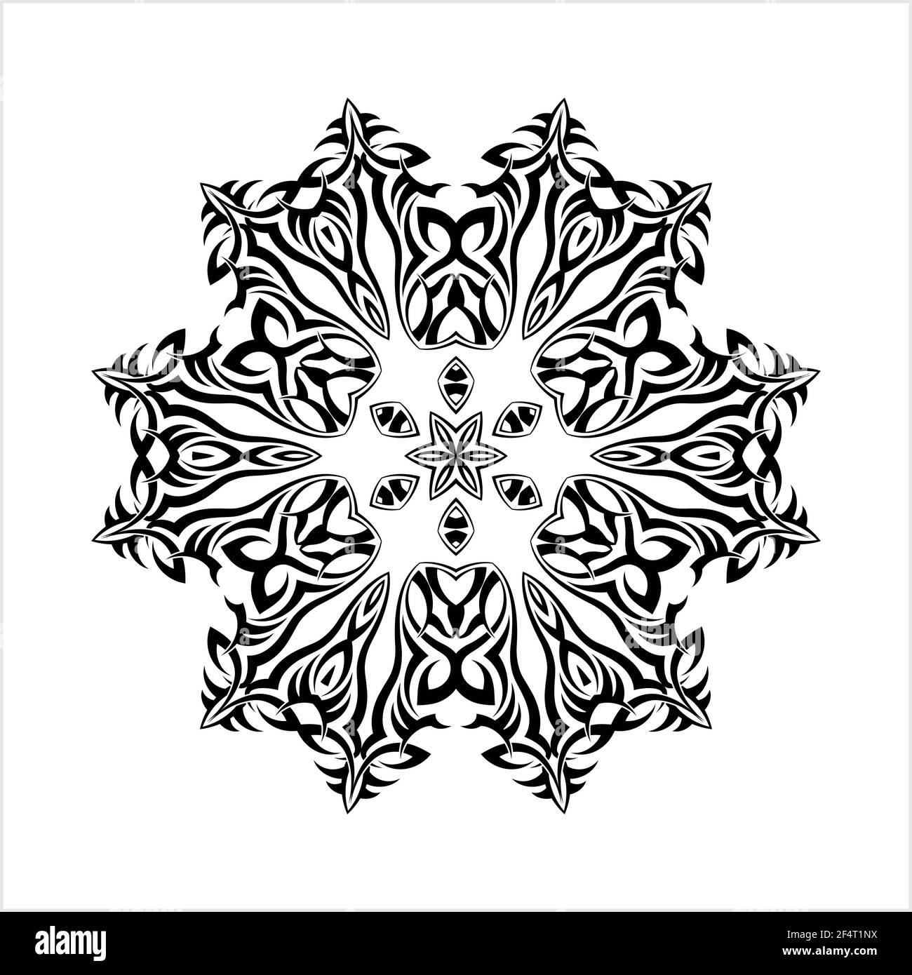 Tribal Tattoo Circular Design Vector Art Illustration Stock Vector ...