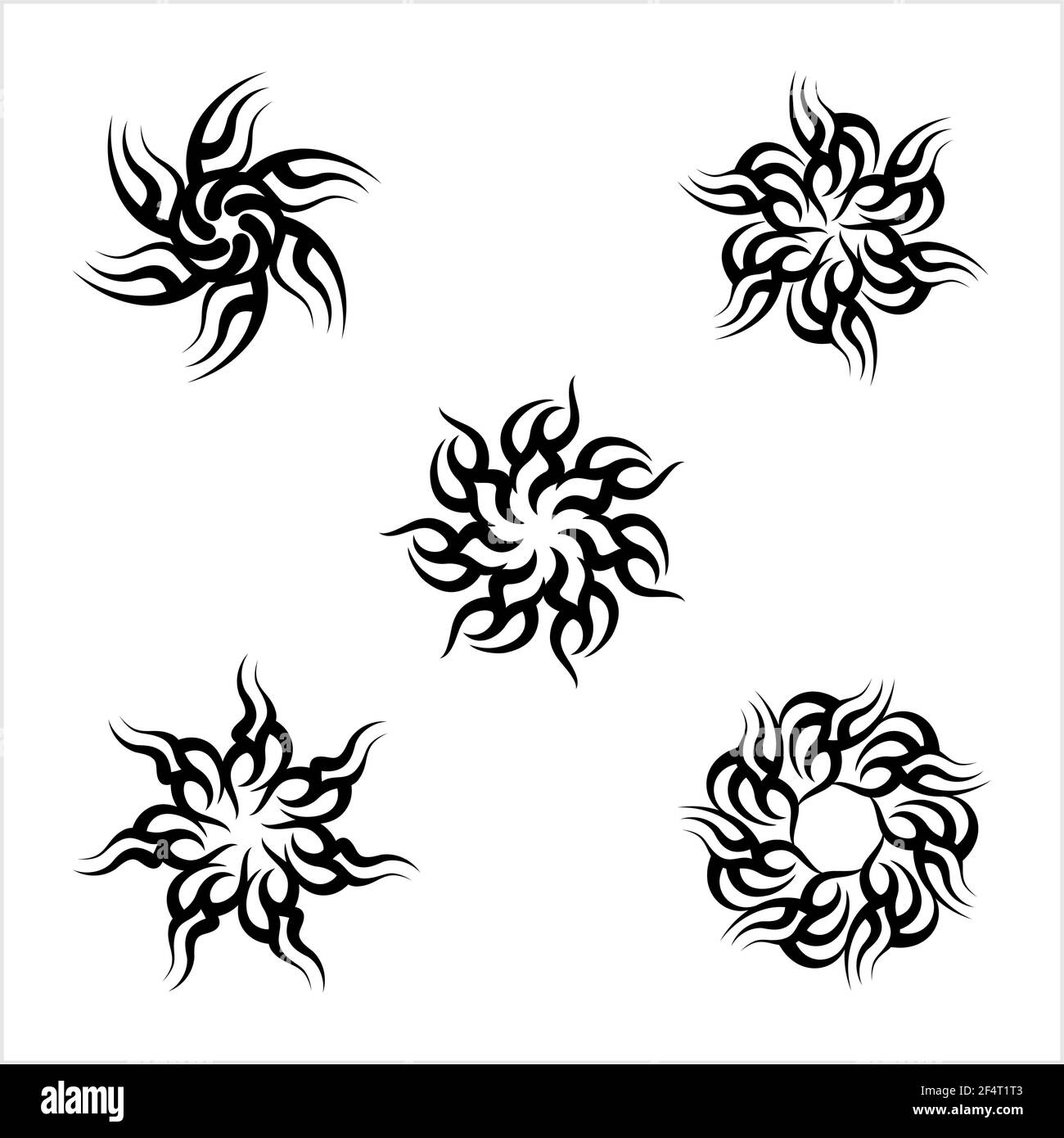 Tattoo Sun, Flame Tribal Design Vector Art Illustration Stock Vector ...