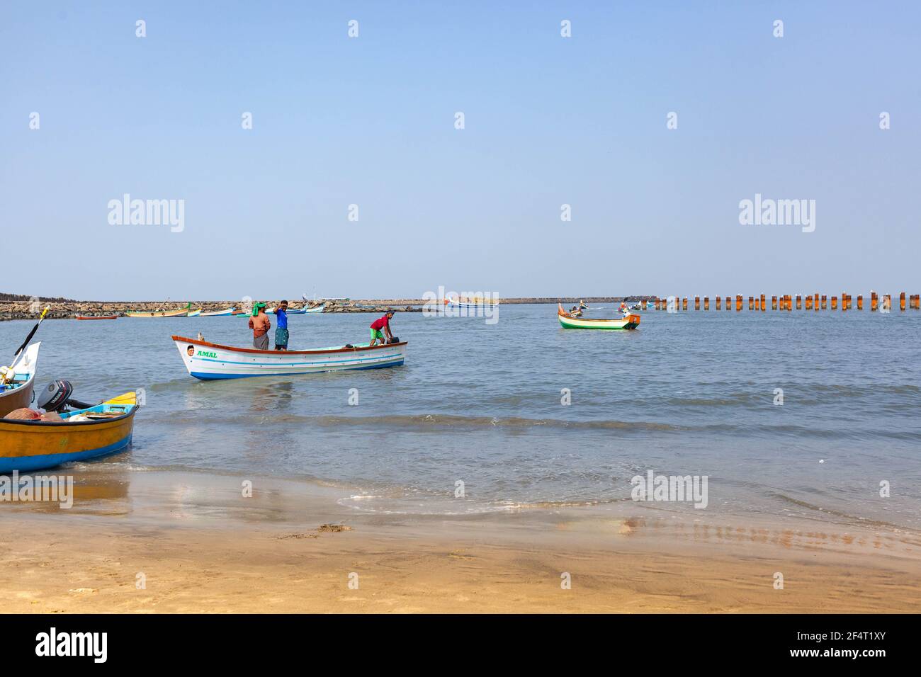 Tanur fishing harbour Stock Photo - Alamy
