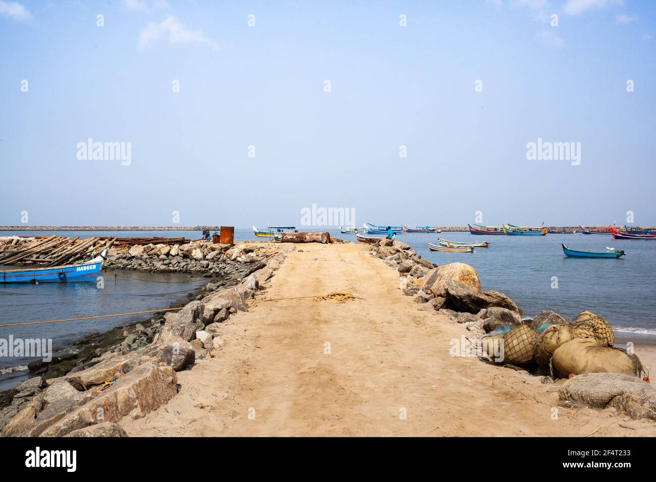 Tanur fishing harbour Stock Photo - Alamy