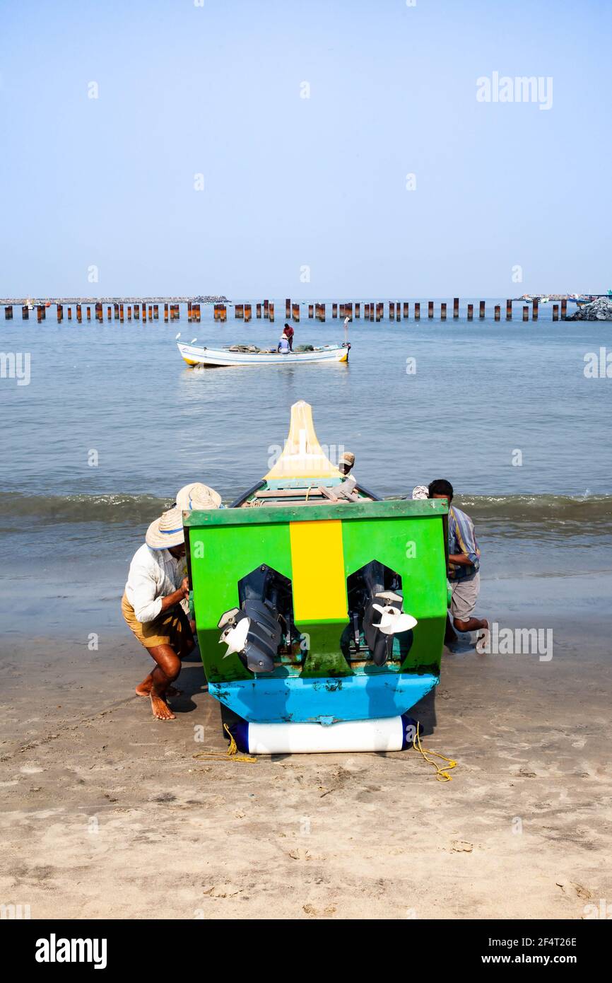 Tanur fishing harbour Stock Photo - Alamy