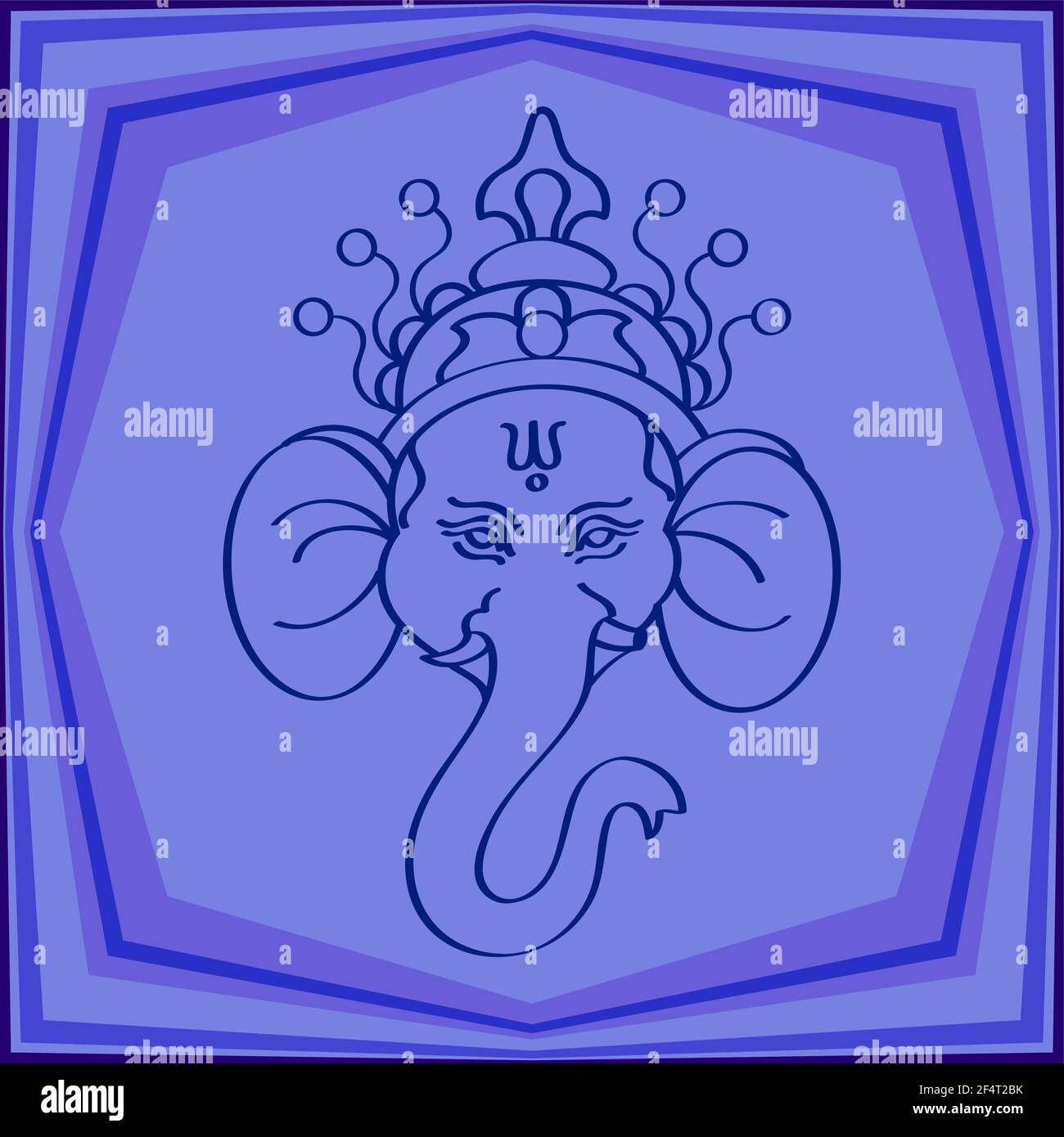 Ganesha The Lord Of Wisdom Design Vector Art Illustration Stock Vector ...