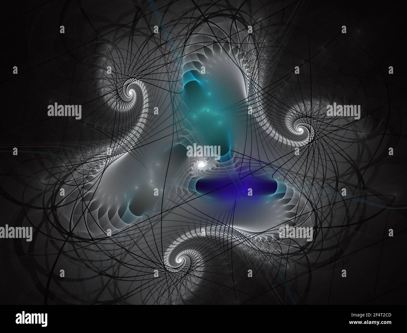 Abstract intricate spiral ornament with sparkling shapes. Fantasy ...