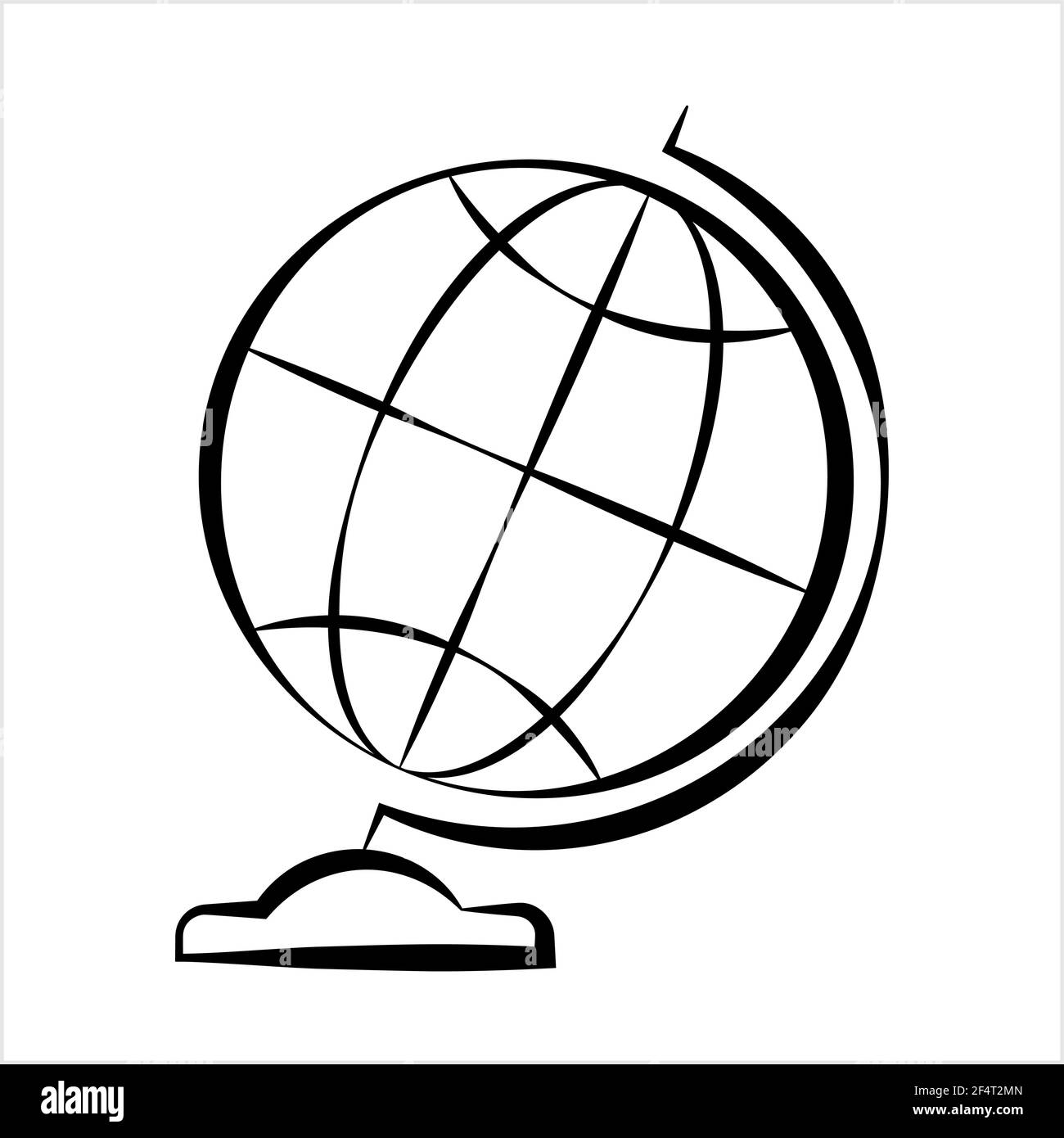 Simple line art icon globe Black and White Stock Photos & Images - Alamy
