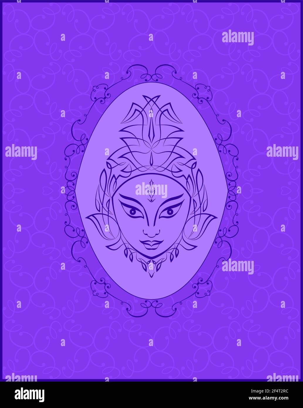 Durga Goddess Of Power, Divine Mother Of The Universe Design Vector Art ...