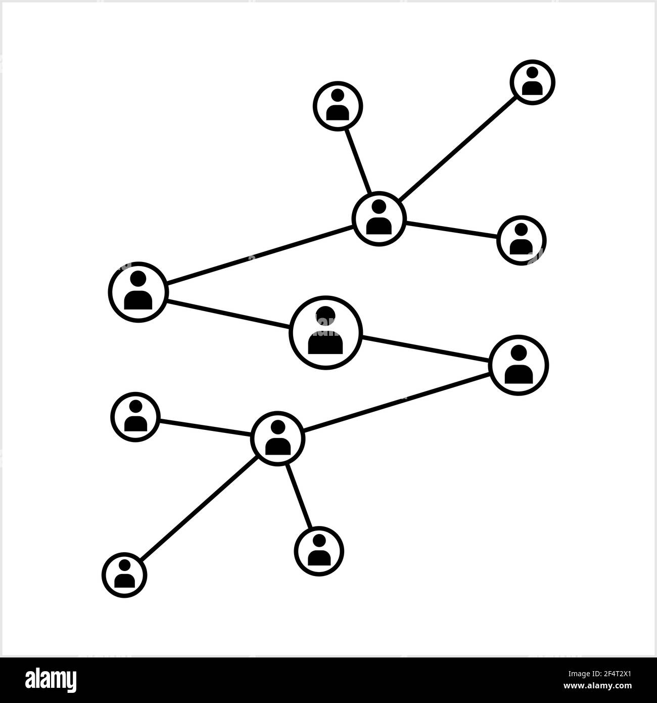 Network Connection, Hub, Social Network Isolated Flat Line Icon Design ...