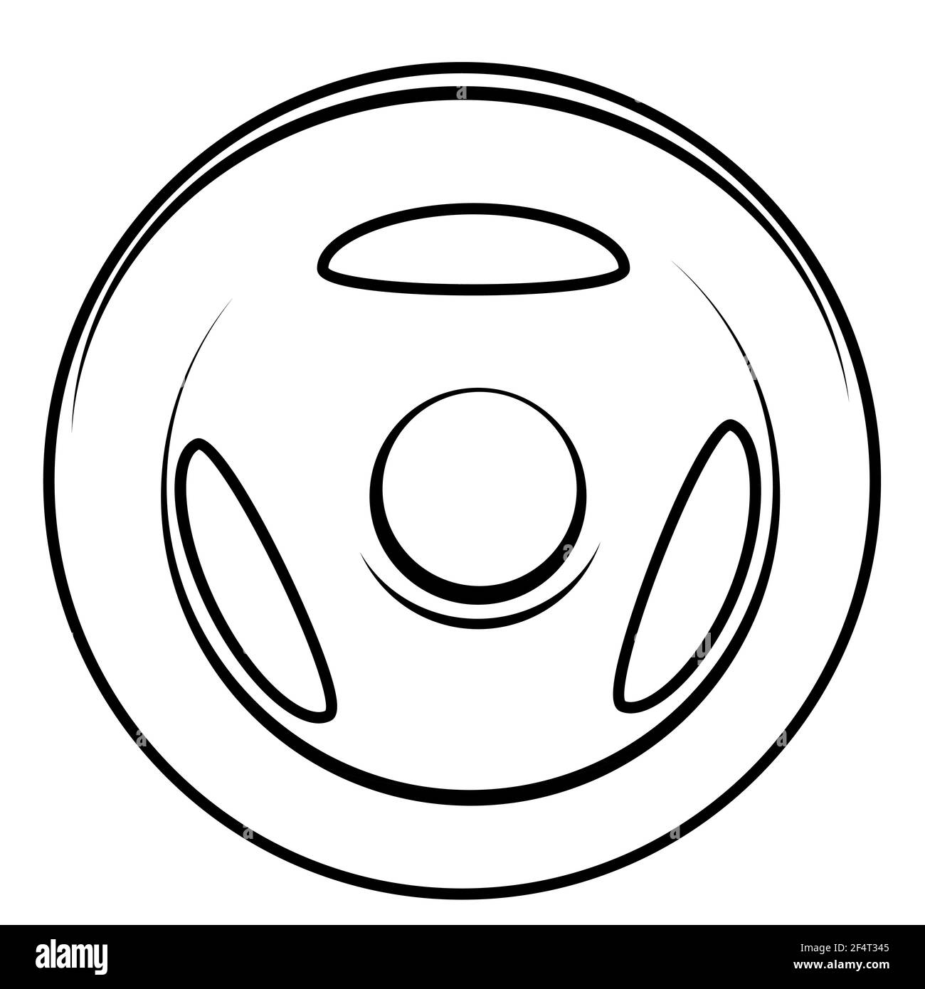 Vector Black and White barbell Plate, isolated on white Stock Vector ...