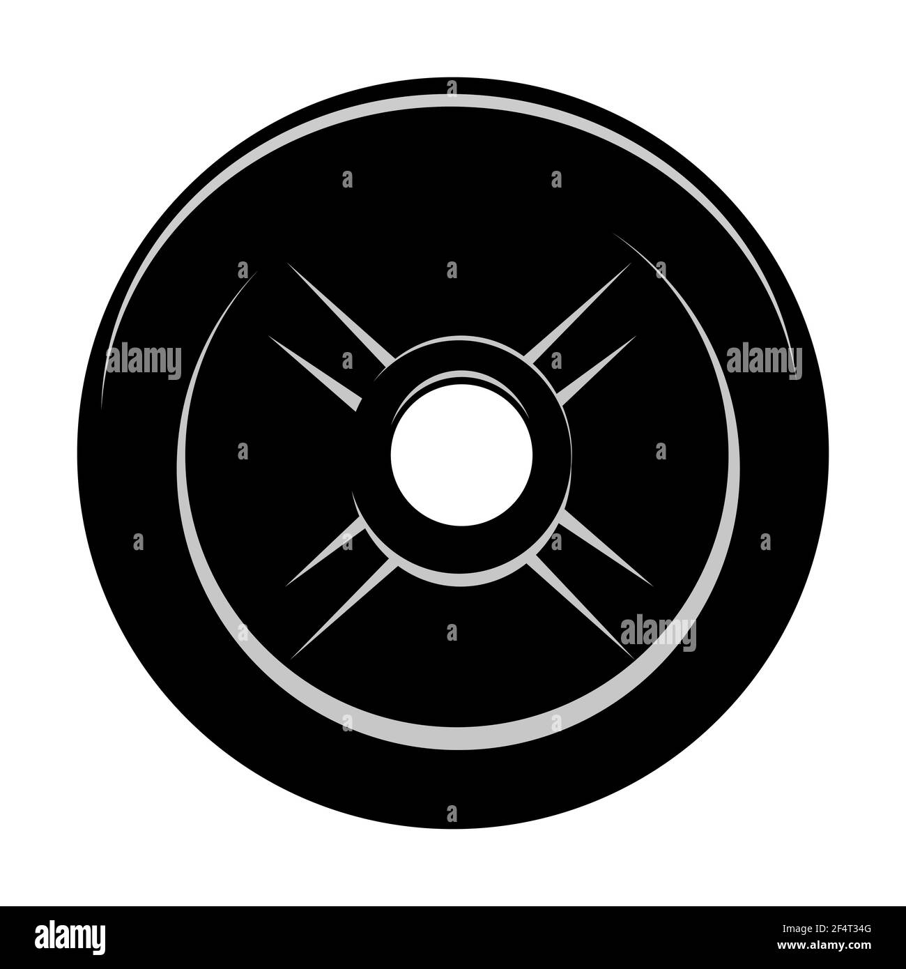 Vector Black and White barbell Plate, isolated on white Stock Vector ...