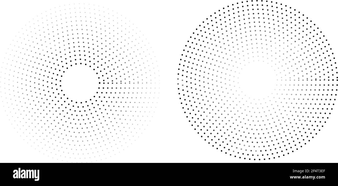 Vector Black and White Circular Halftone, isolated on white Stock ...