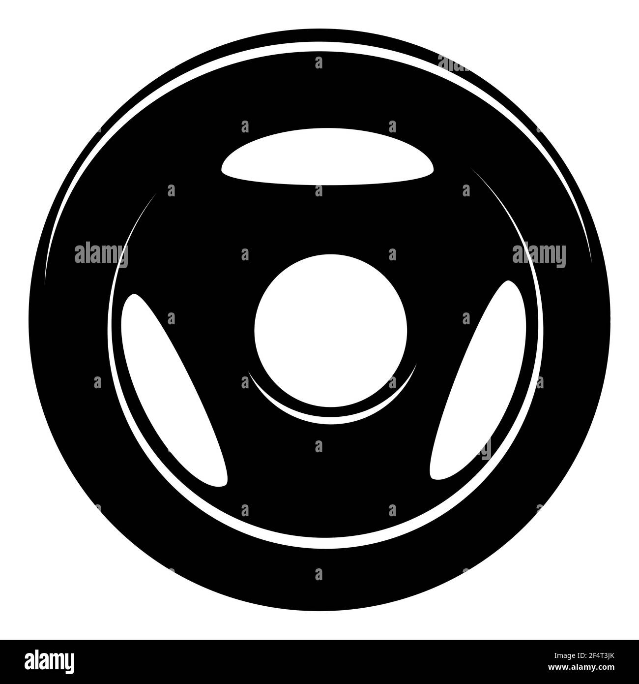 Vector Black and White barbell Plate, isolated on white Stock Vector ...