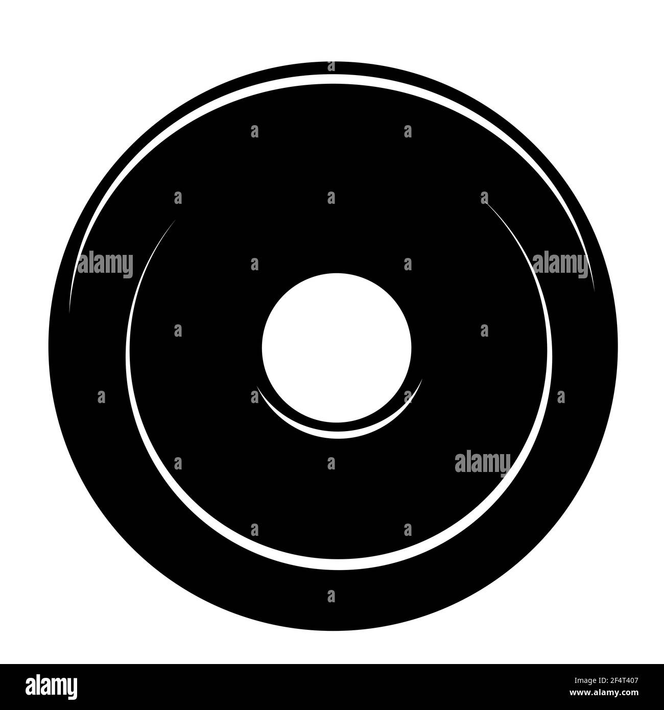 Vector Black and White barbell Plate, isolated on white Stock Vector ...