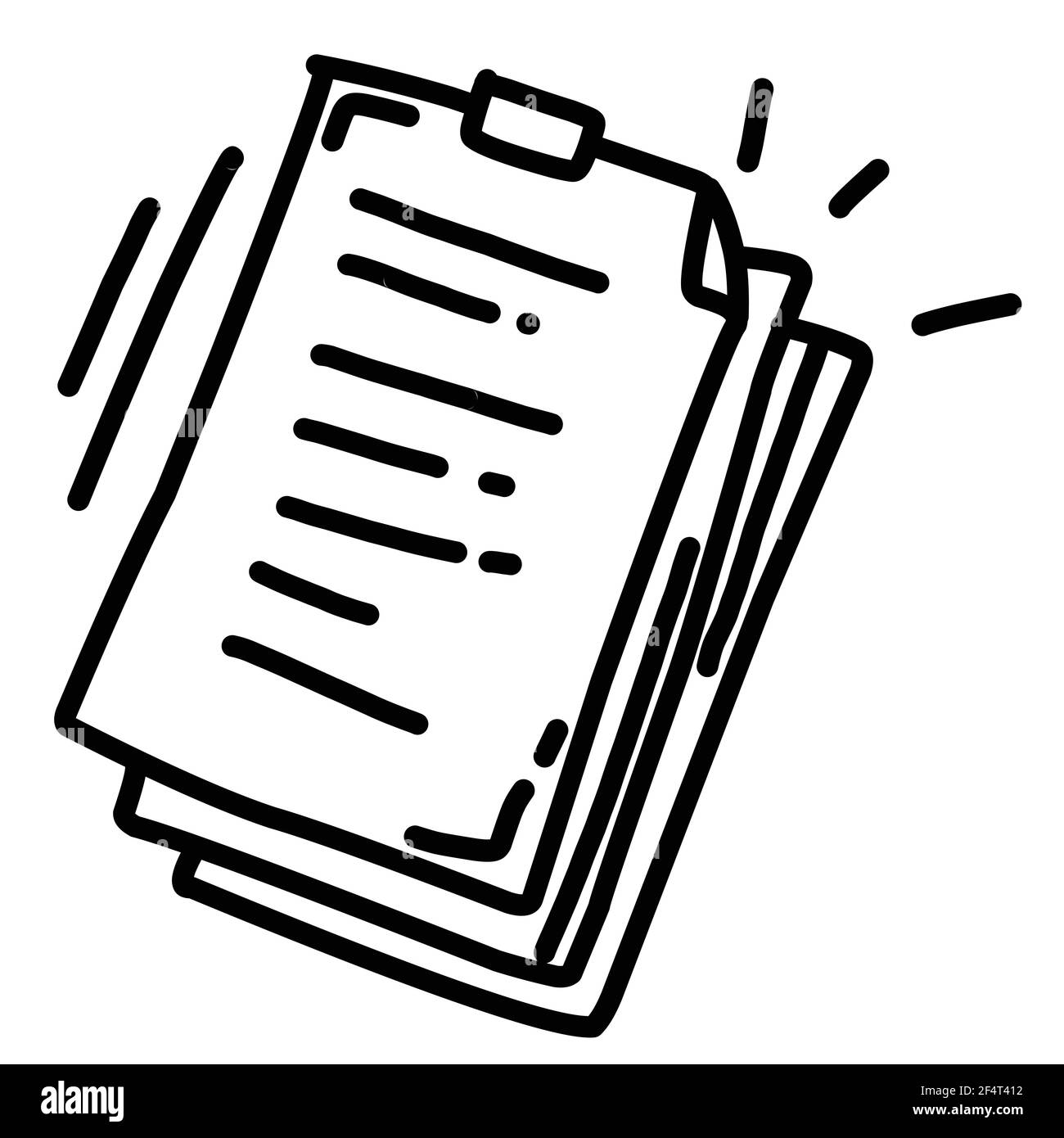 Business document hand drawn icon design, outline black, doodle icon ...